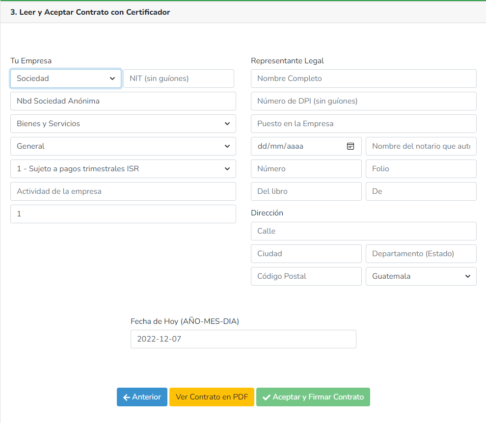 Activar una empresa – PLEX Apps de CARI Latinoamerica