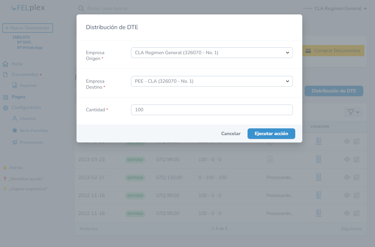 Trasladar documentos de una empresa a otra – PLEXapps de CARI Latinoamérica