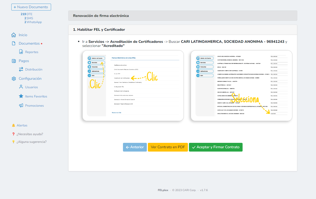 Acreditar un nuevo certificador – PLEXapps de CARI Latinoamérica